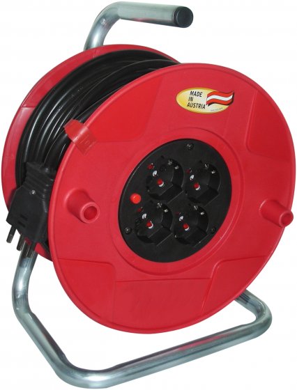 Prolunga elettrica avvolgicavo 260 rosso 50m H05VV-F 3G1.5 nero BRENNE